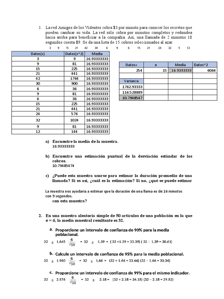 PrÃ¡ctica Final | PDF | Intervalo de confianza | Margen de error