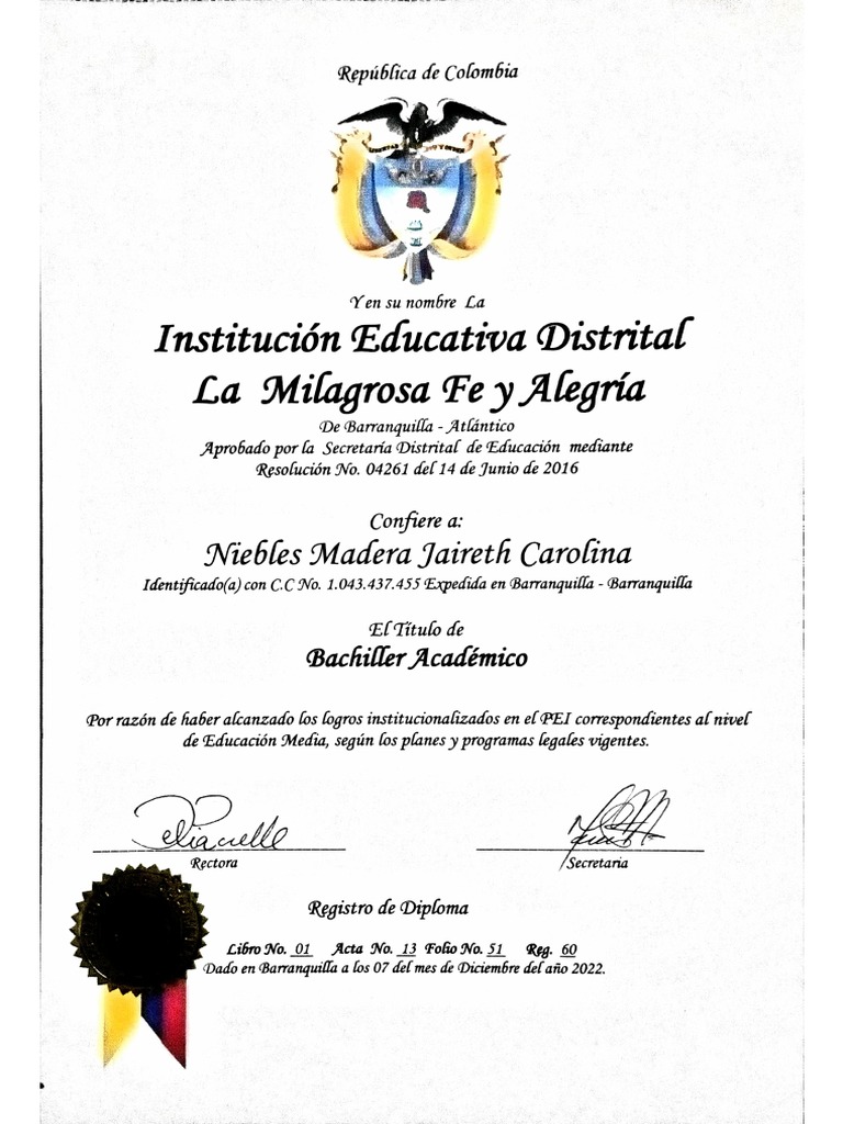 Diploma de Bachiller | PDF