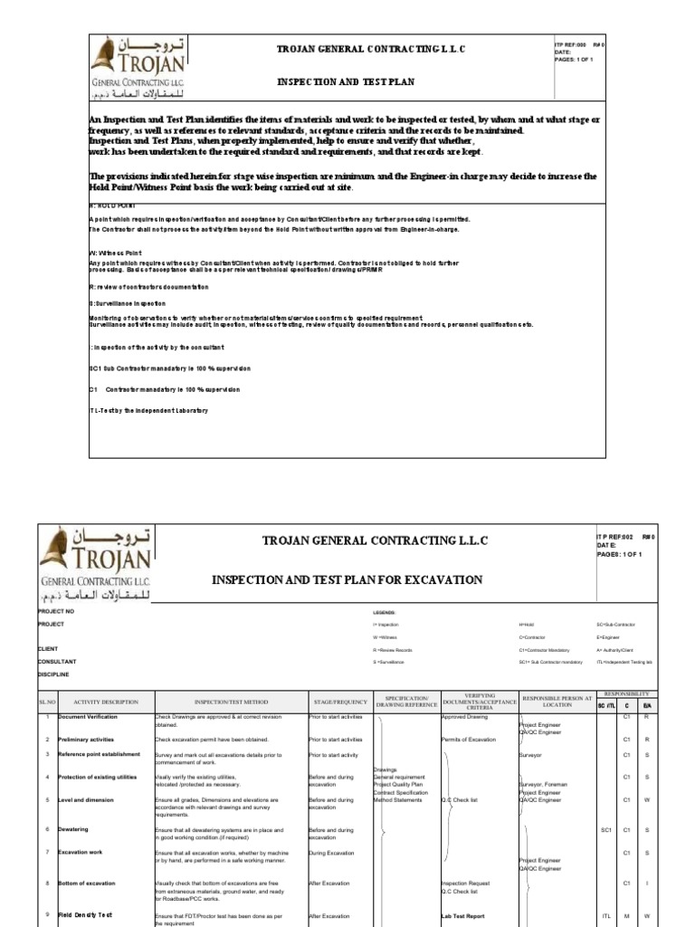 Inspection Test Plan for Wall Panels | PDF | General Contractor ...