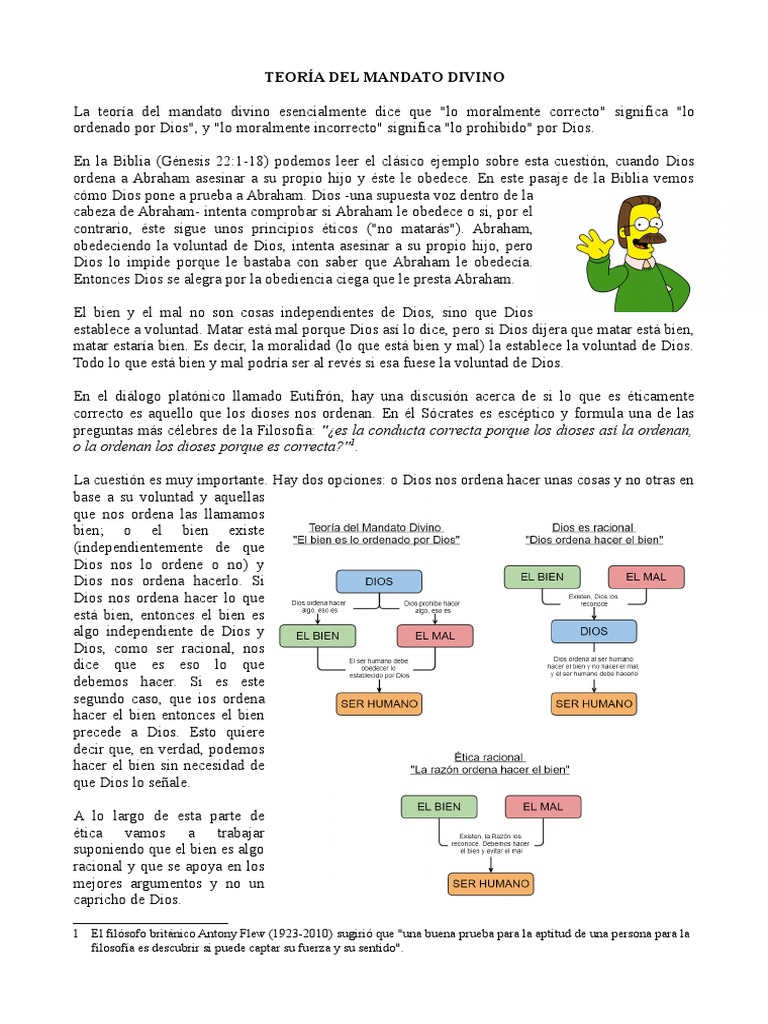 La teoría del mandato divino y su debate con el concepto de moralidad ...