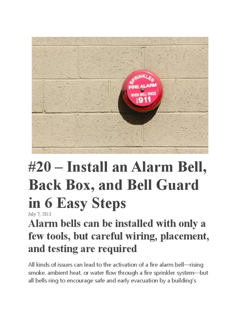 Install An Alarm Bell, Back Box, and Bell Guard in 6 Easy Steps | PDF ...