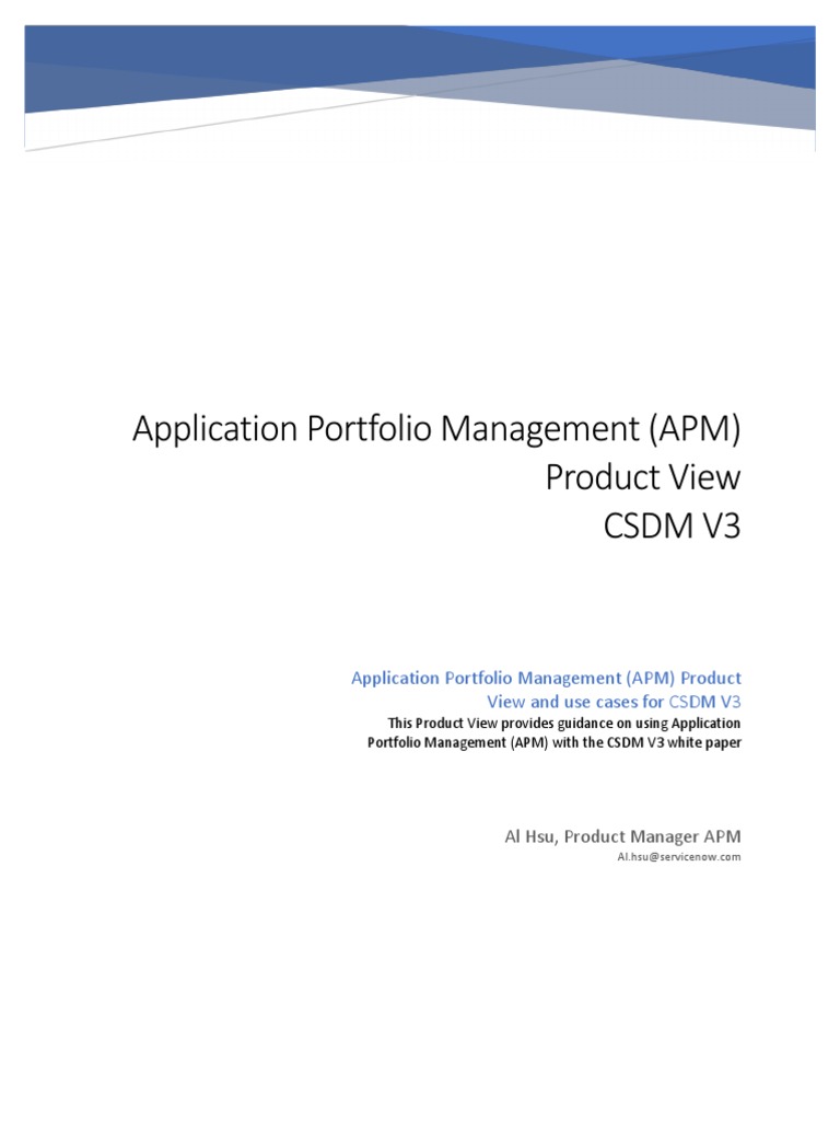 APM Product View For CSDM 3 | PDF | Life Cycle Assessment | Use Case