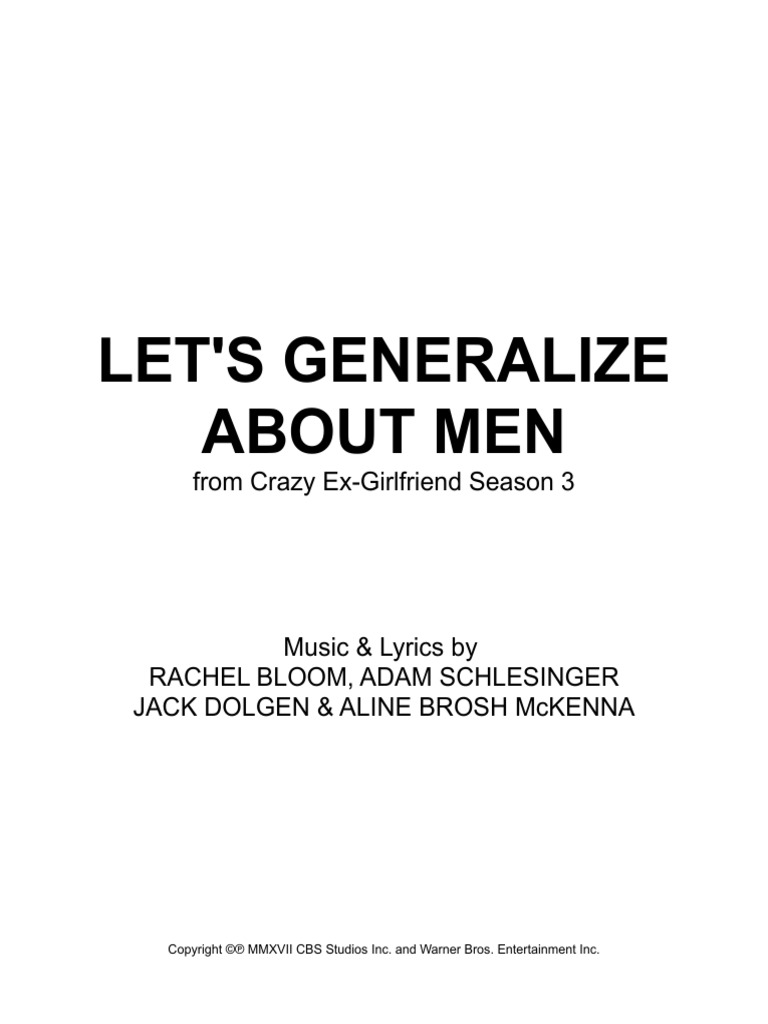 Lets Generalize About Men 07E280A226E280A219 | PDF