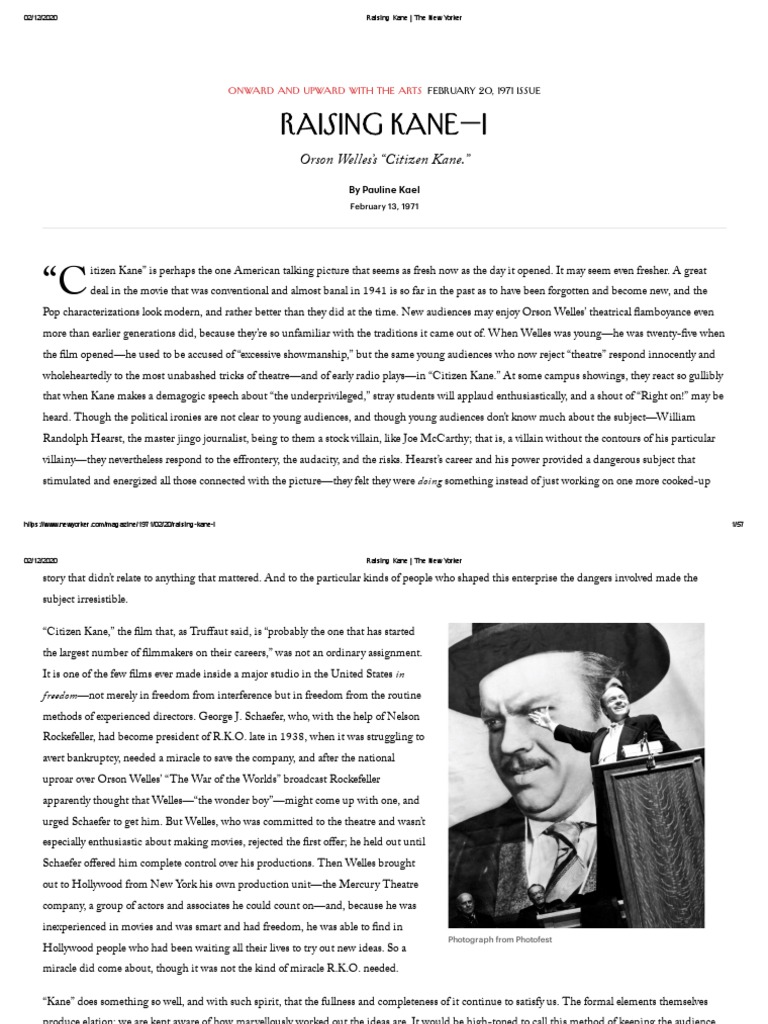 Pauline Kael - Raising Kane | PDF | Metro Goldwyn Mayer