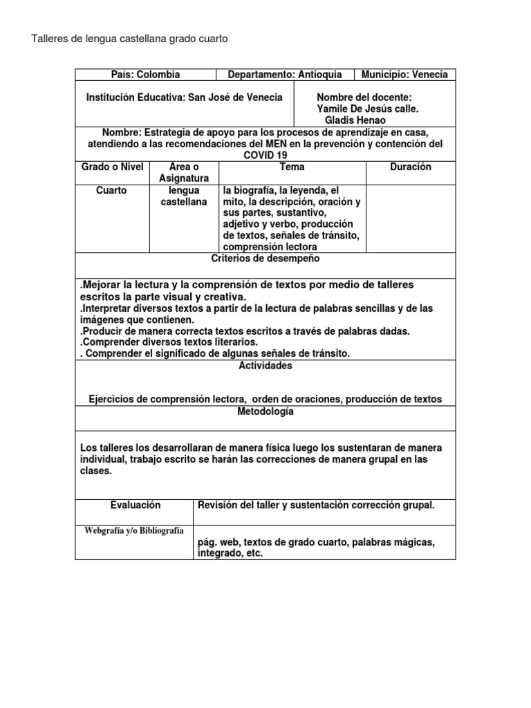 Espanol Grado 4 Actividad 1 | PDF | Minotauro