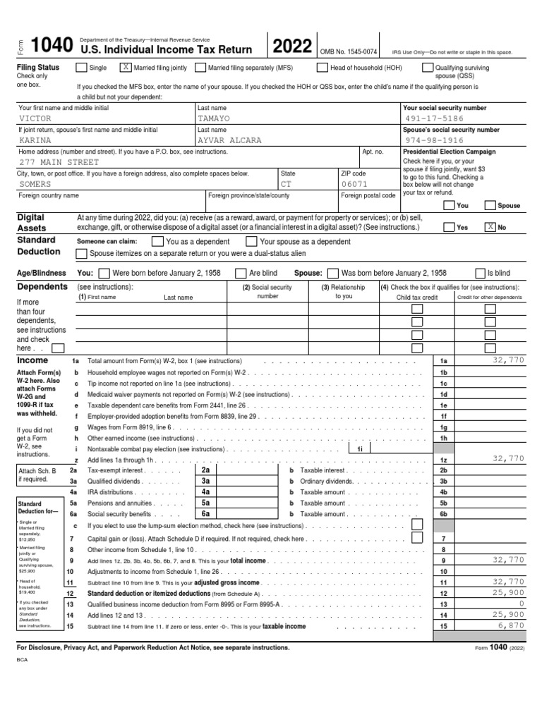 2022 Victor Tamayo Your | PDF | Irs Tax Forms | Tax Refund