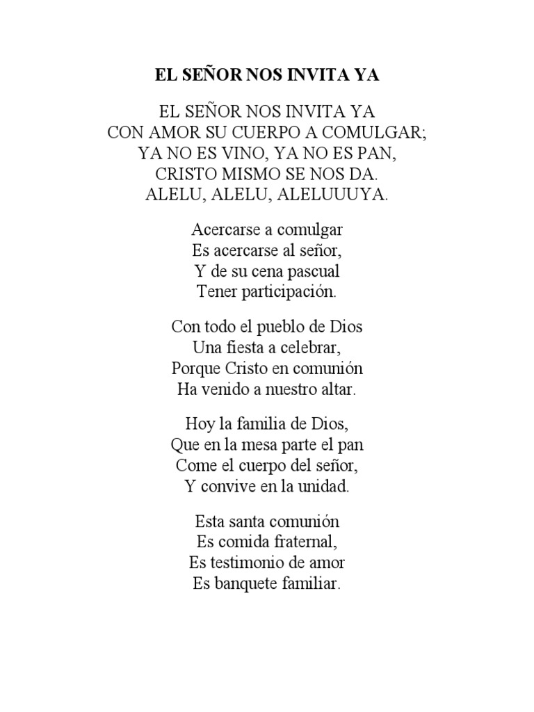 El Señor Nos Invita a Su Mesa | PDF