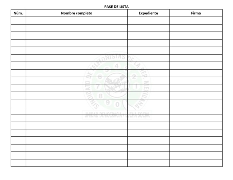 Formato Pase de Lista | PDF