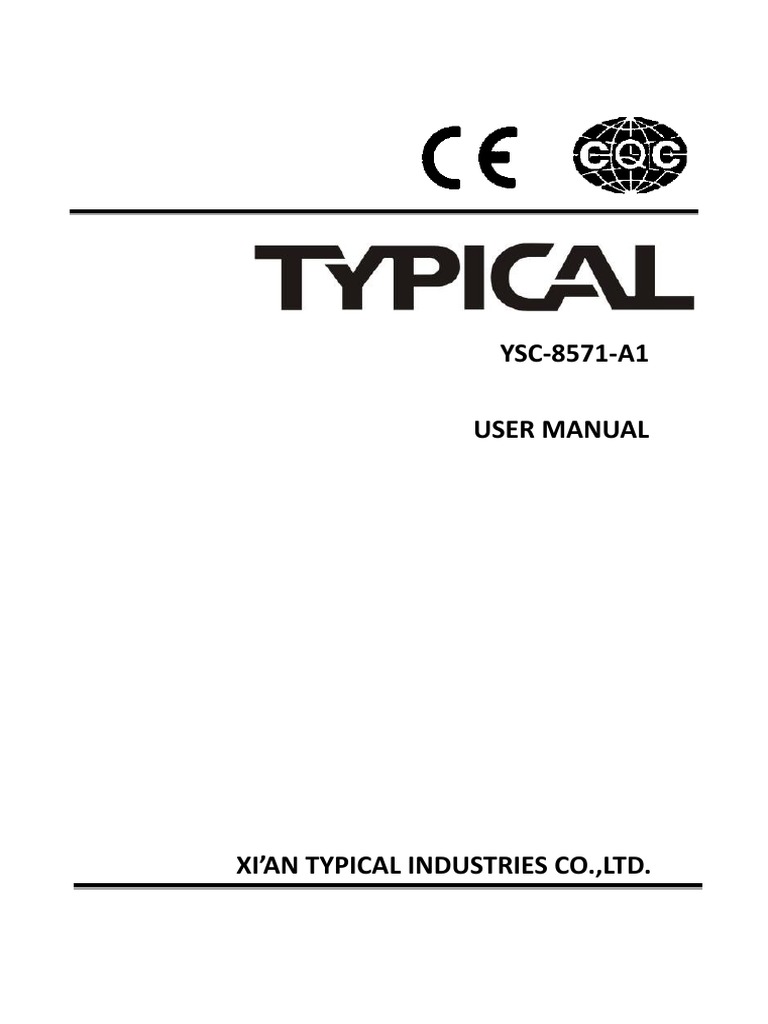 Typical - GC6930 - Kompjuter - YSC-8571-A1 User Manual | PDF | Sewing Machine | Manufactured Goods