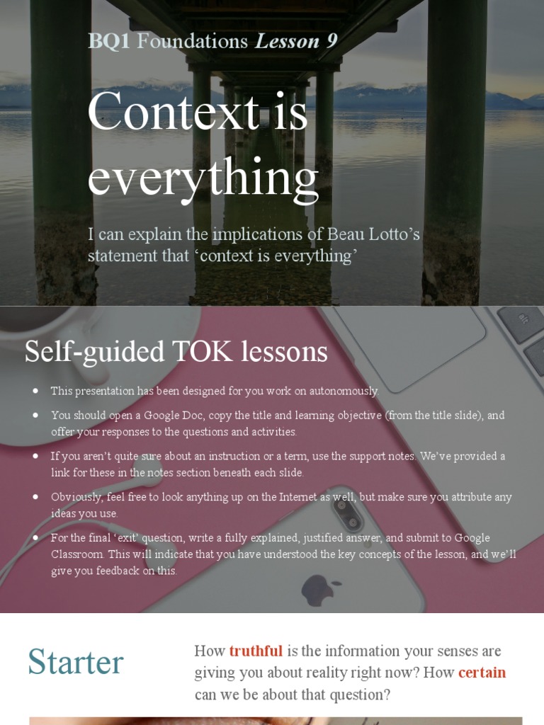 1.9 Context Is Everything Self-Guided Lesson Presentation | PDF | Reality | Metaphysics