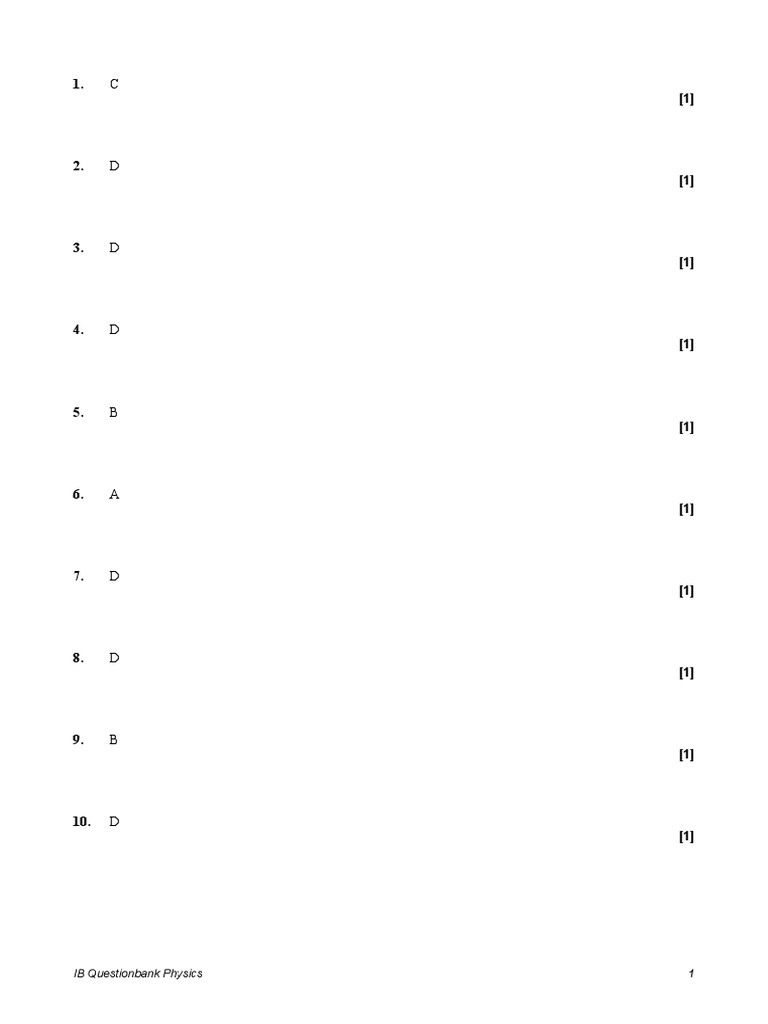 IB Physics Question Bank Answers | PDF | Heat | Temperature