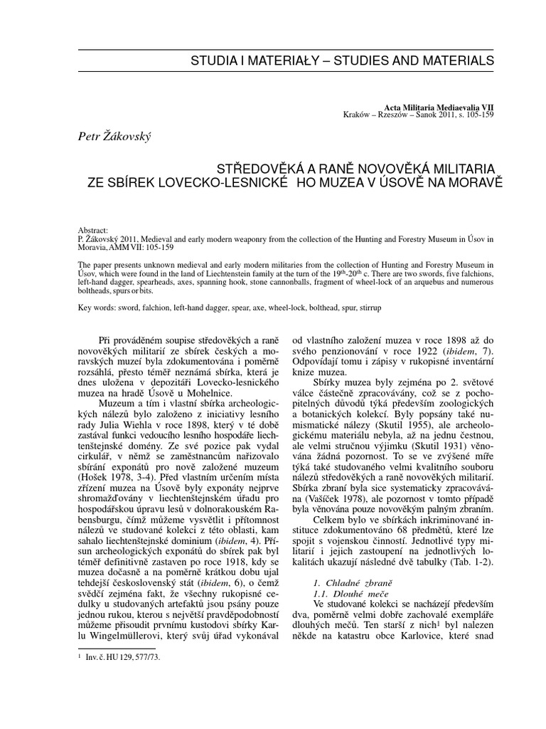 Medieval and Early Modern Weaponry From | PDF