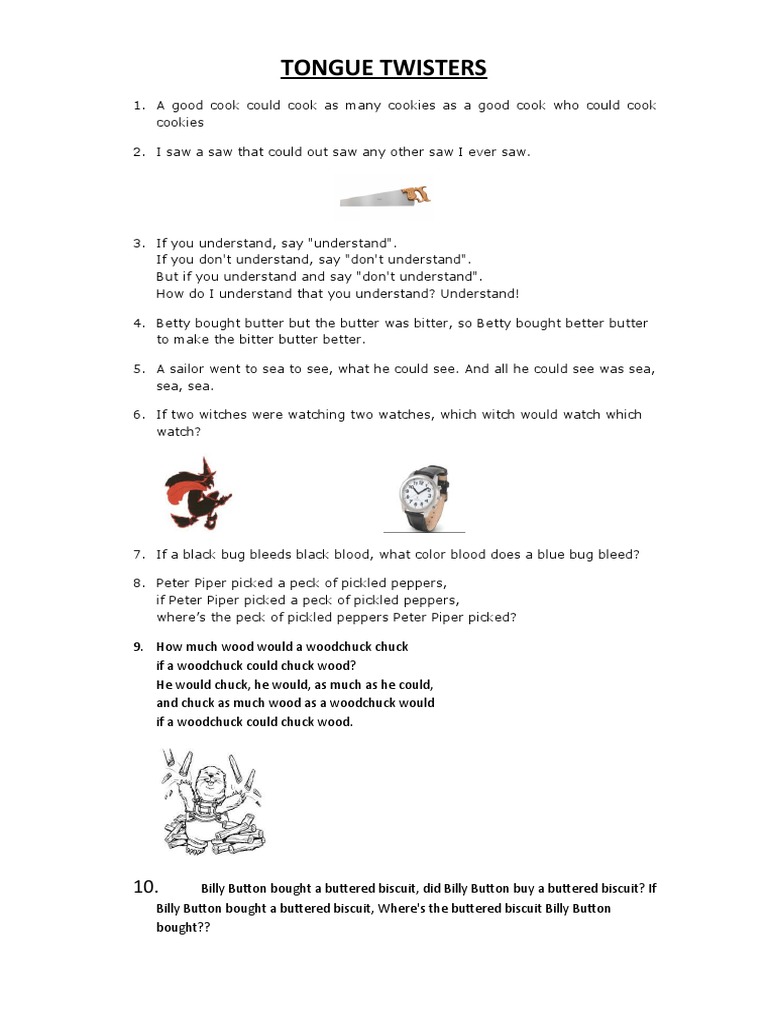 Fun Tongue Twisters to Test Your Speaking Skills | PDF