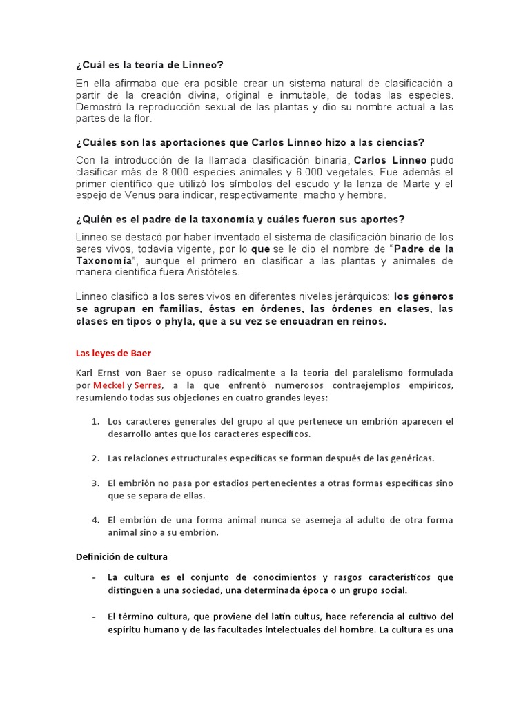 Influencia de Linneo en la evolución | PDF | Science