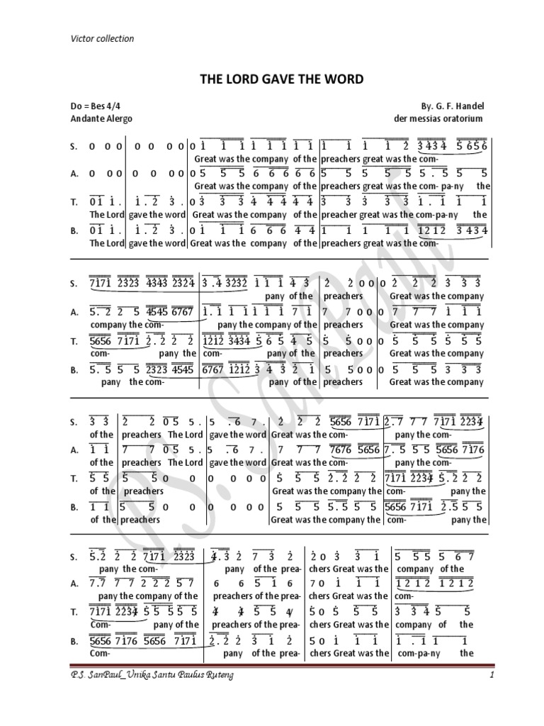 The Lord Gave The Words | PDF | Oratorios | Choral Compositions