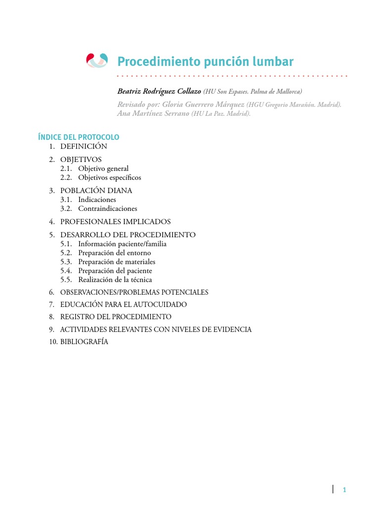 07 Puncion Lumbar | PDF | Medicina CLINICA | Especialidades Medicas
