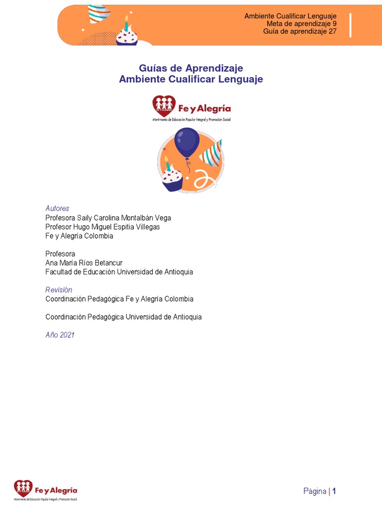 GUIA27 Meta9 GVUdeARC | PDF | Aprendizaje | Comunicación