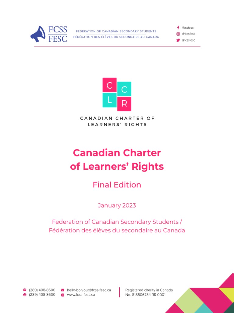 Canadian Charter of Learners' Rights 2023 | PDF | Educational ...