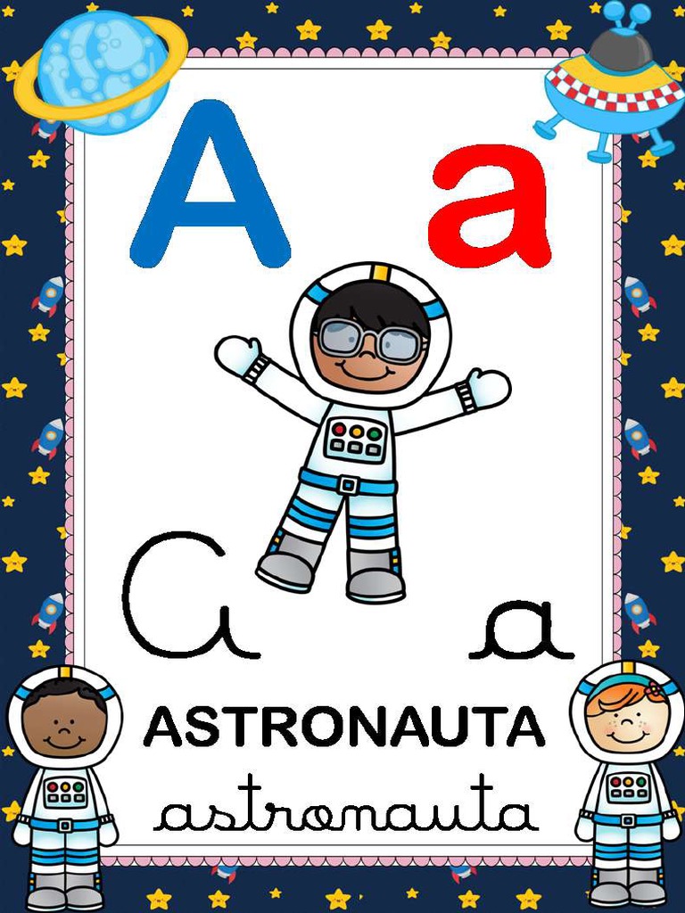Alfabeto Ilustrado para Impirmir Universo Tema ASTRONAUTA | PDF
