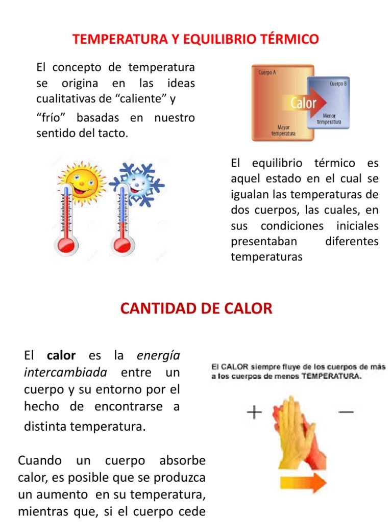Ejemplos De Equilibrio Térmico Para Niños Pdf Calor Temperatura
