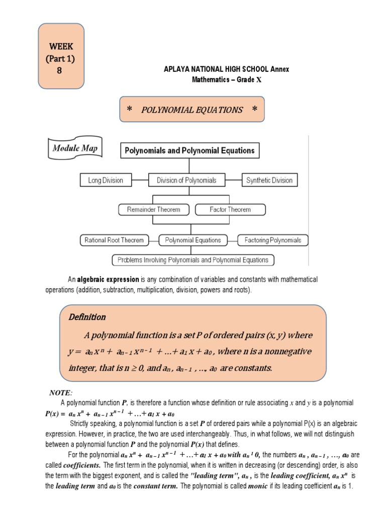 WEEK 8 Polynomial Equations | PDF | Polynomial | Computational Science