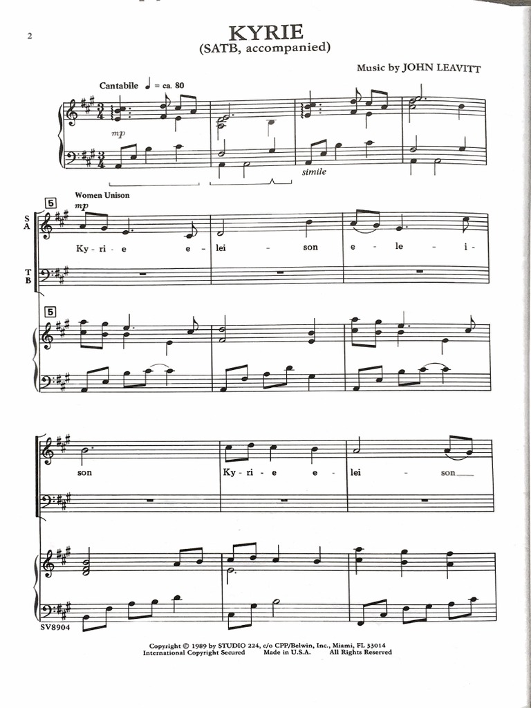 Kyrie John Leavitt Coro | PDF