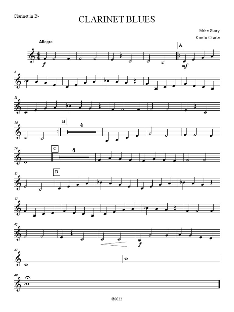 Clarinet Blues, Clarinete | PDF | Échecs
