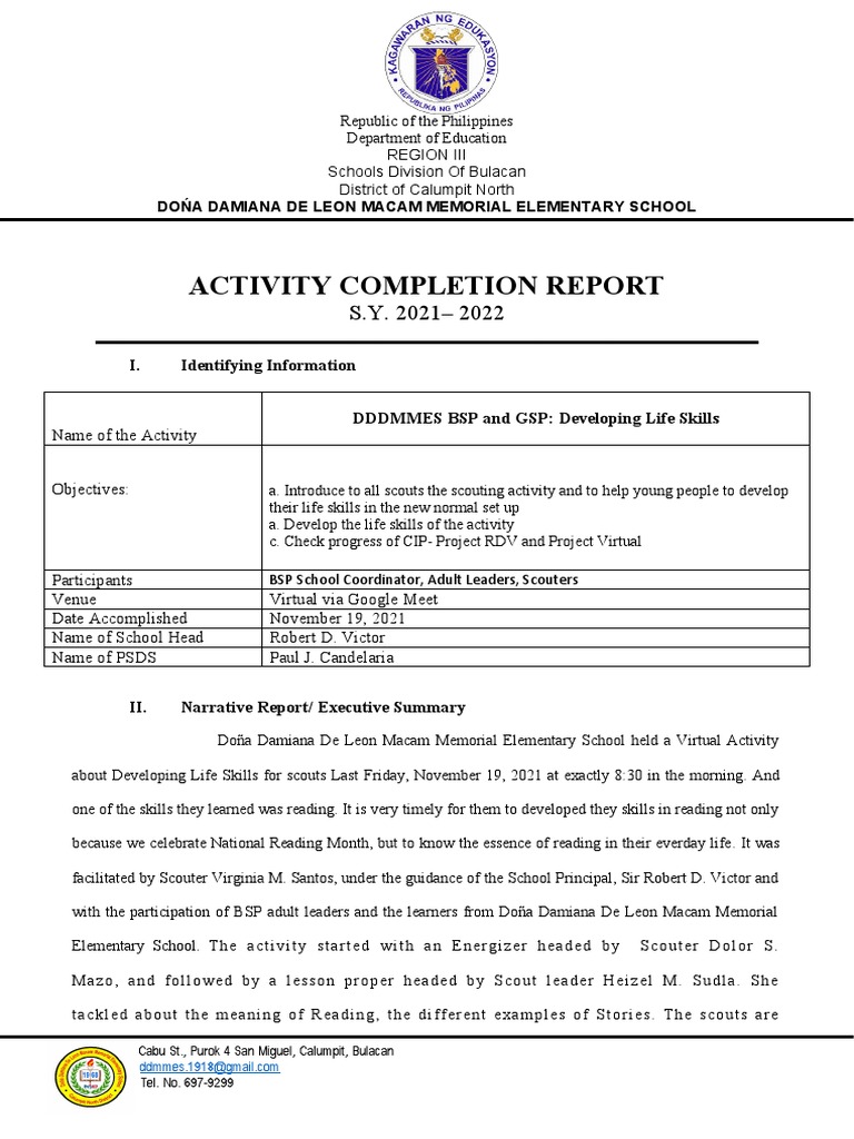 ACR BSP Virtual Activity Developing Life Skills Nov.192021 | PDF | Scouting | Outdoor Recreation ...