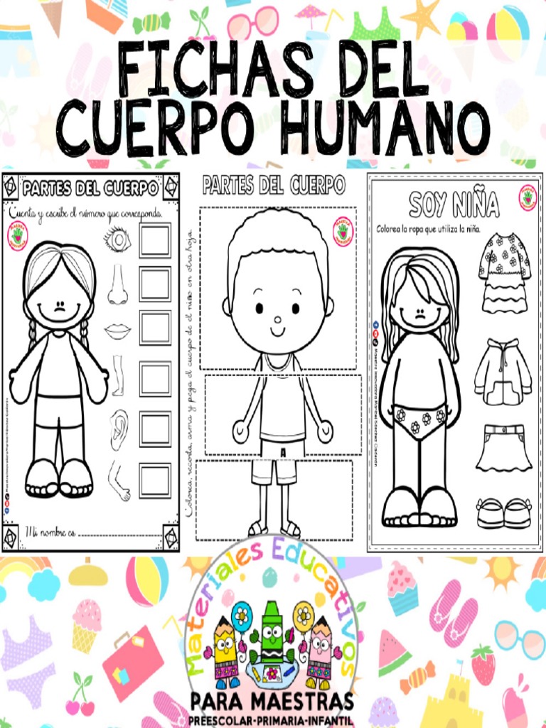 Fichas Del Cuerpo Humano Recopilado Por Materiales Educativos para ...