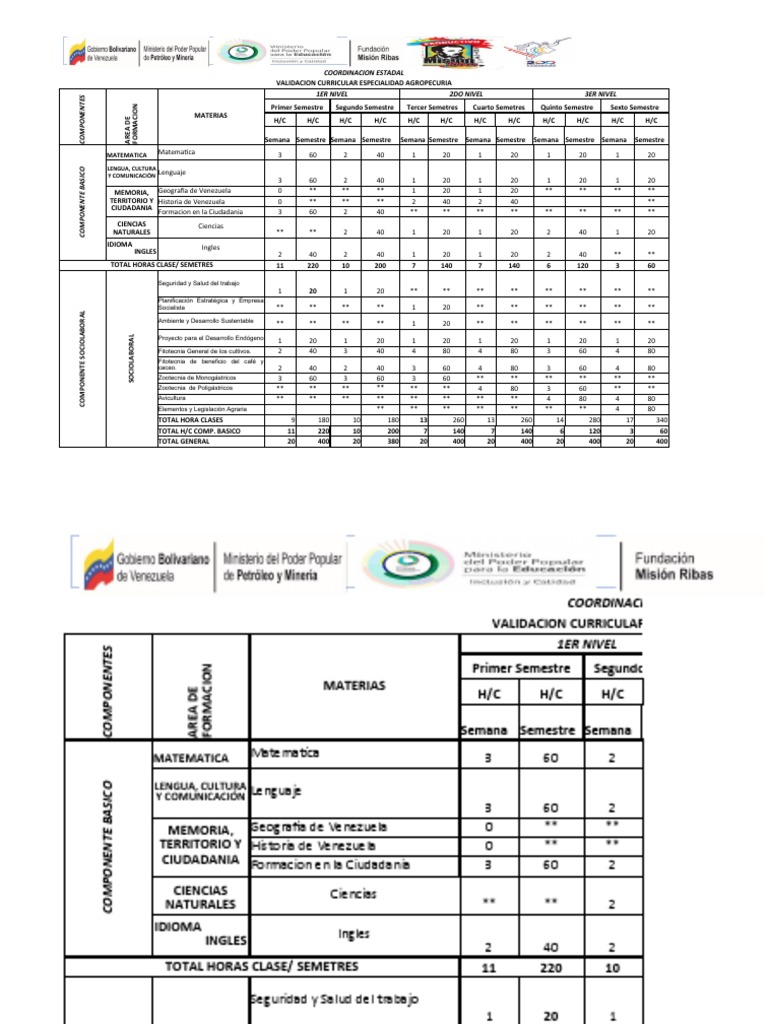 Malla Curricular Mision Ribas Productivo 2022 - 2 | PDF