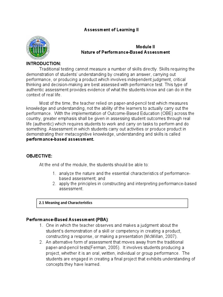 Assessment Learning 2. M2 | Download Free PDF | Educational Assessment ...