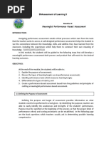 Assessment in Learning 2: Topic: Designing Meaningful Performance-Based ...