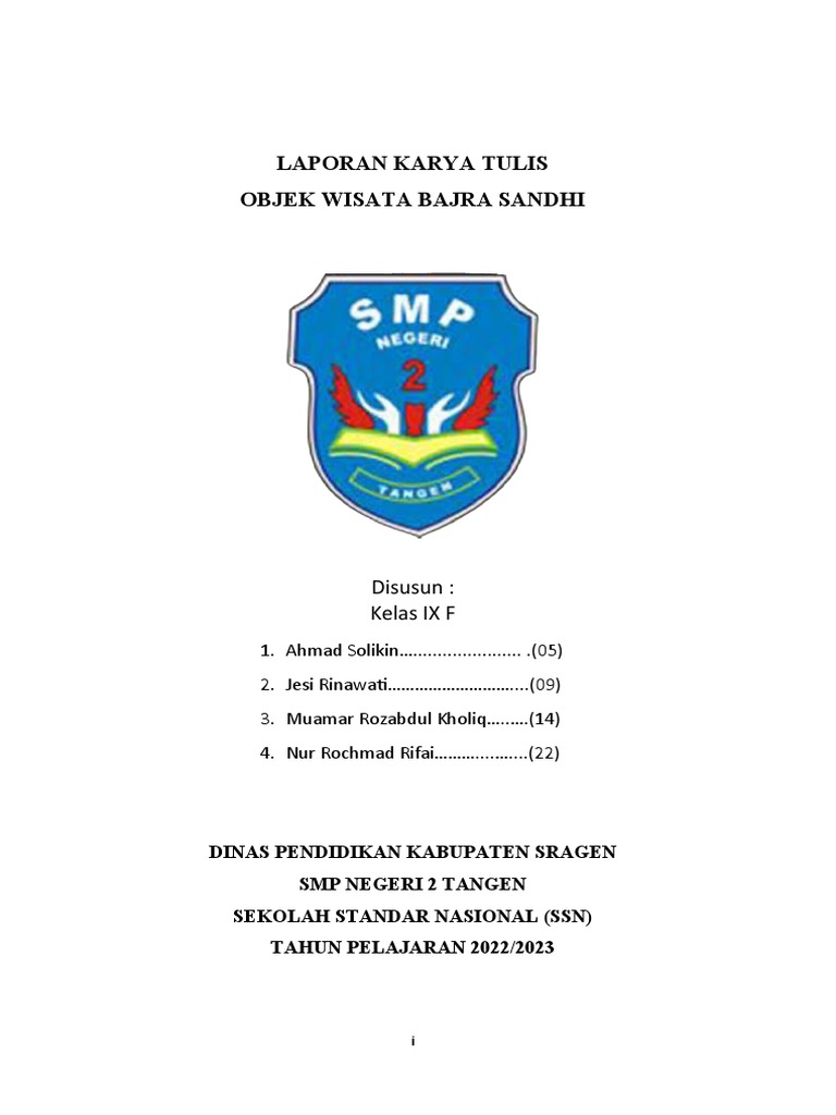 LAPORAN Karya Tulis Studytour | PDF