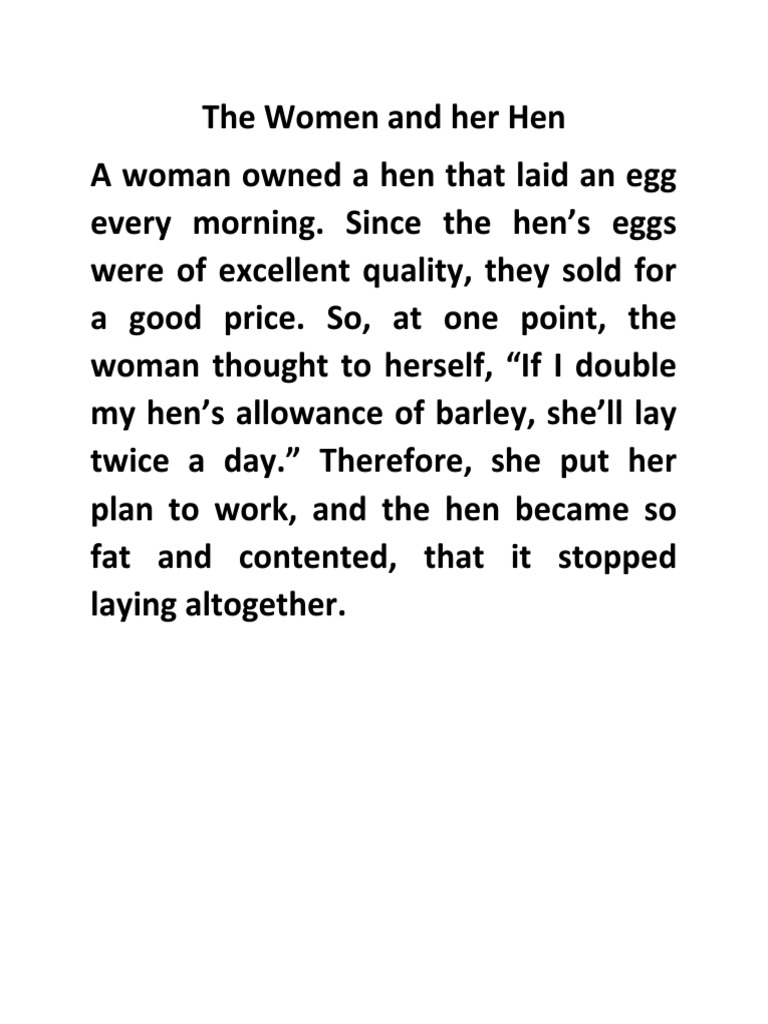 The Women and Her Hen | PDF
