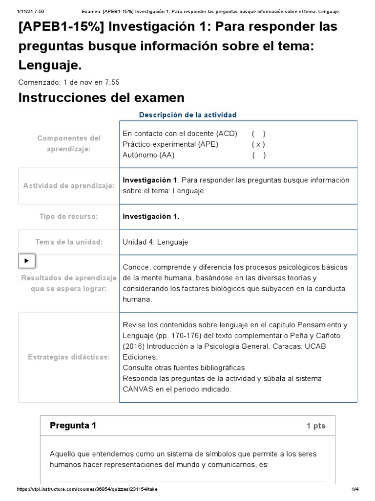 Examen - (APEB1-15%) Investigación 1 - para Responder Las Preguntas Busque Información Sobre El ...