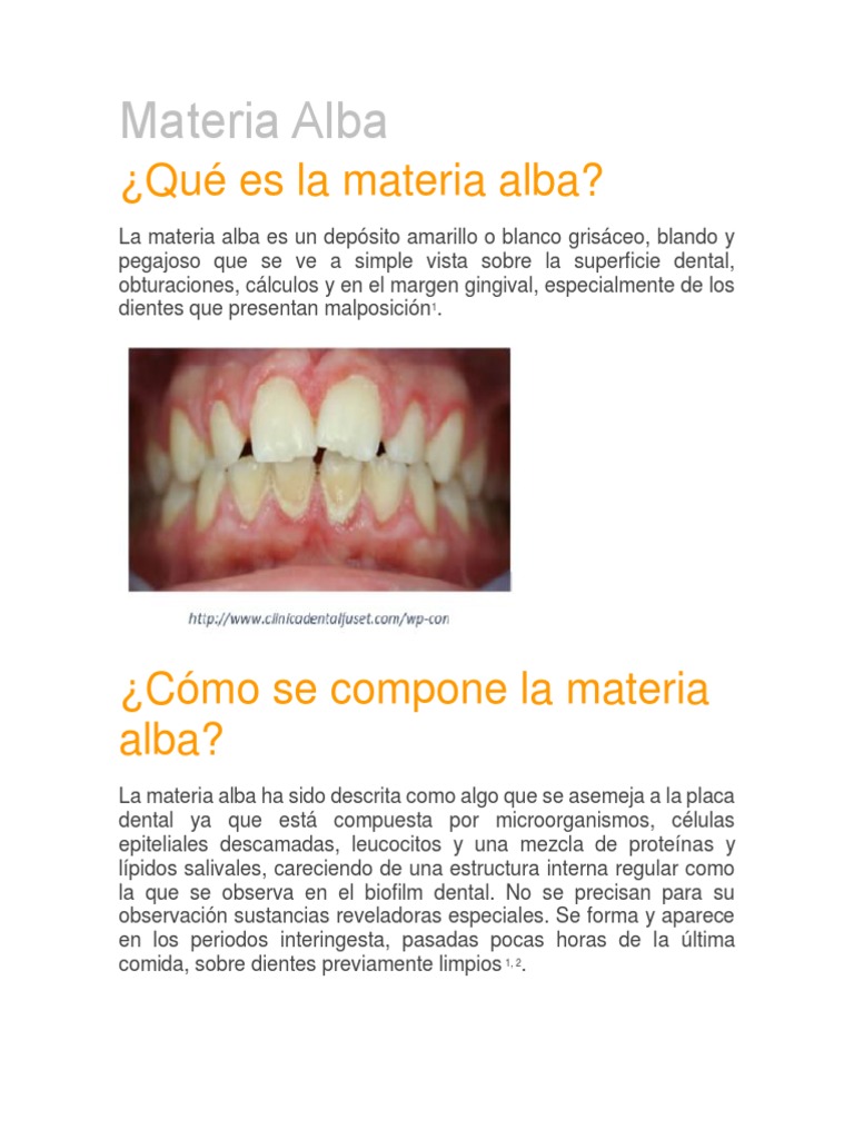 Definición y características de materia alba | PDF