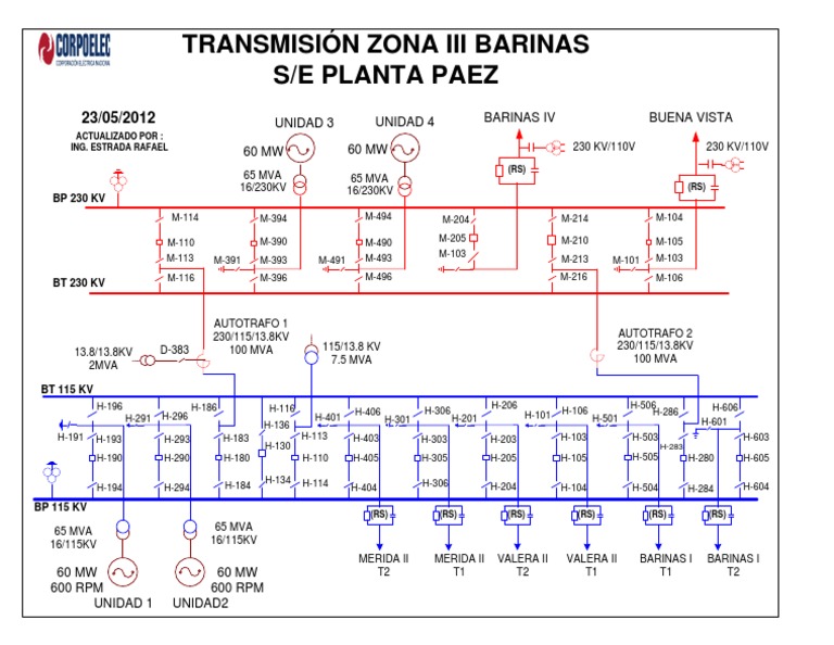Diagrama Unifilar Subestacion Planta Paez 23 - 05-12 | PDF