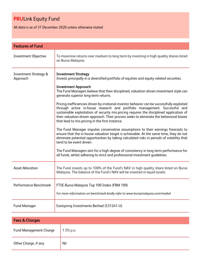 PRULink Equity Fund Overview and Performance | PDF | Investment Fund ...