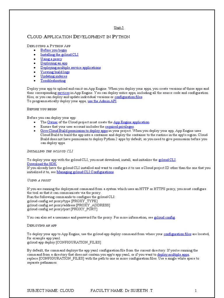 CC Unit - 5 | PDF | Cloud Computing | Class (Computer Programming)