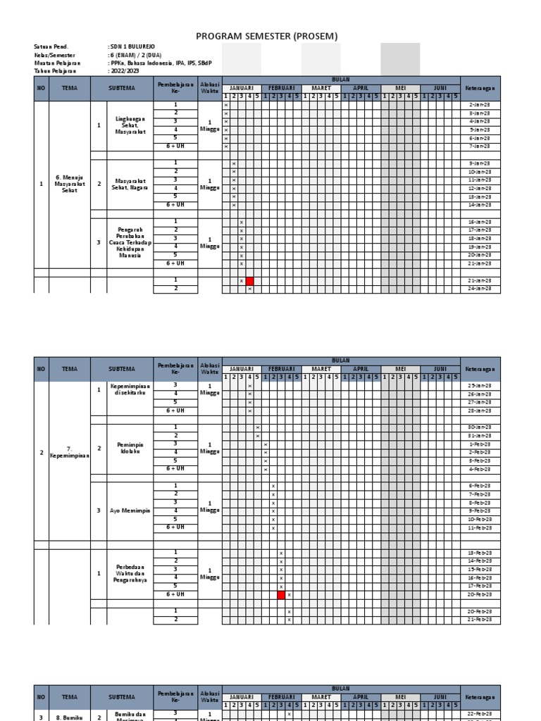 Prosem 2 KLS 6 TP.2022-2023 | PDF