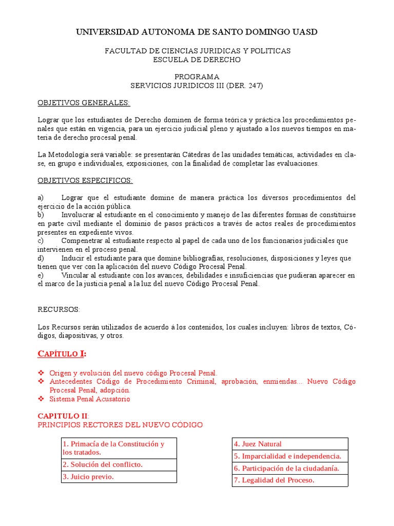 Nuevo Programa Servicio Juridico III 2022 | PDF | Procedimiento ...