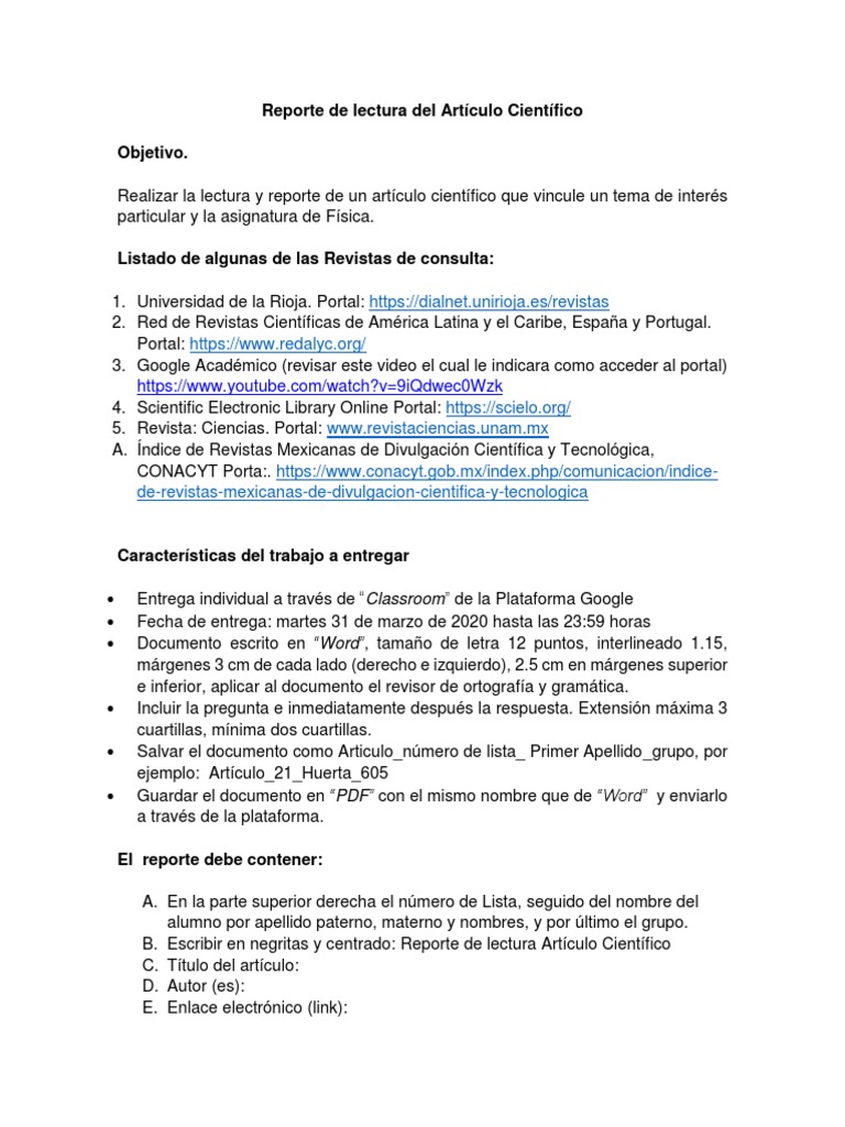 Reporte de Lectura Del Artículo Científico | PDF | Informática
