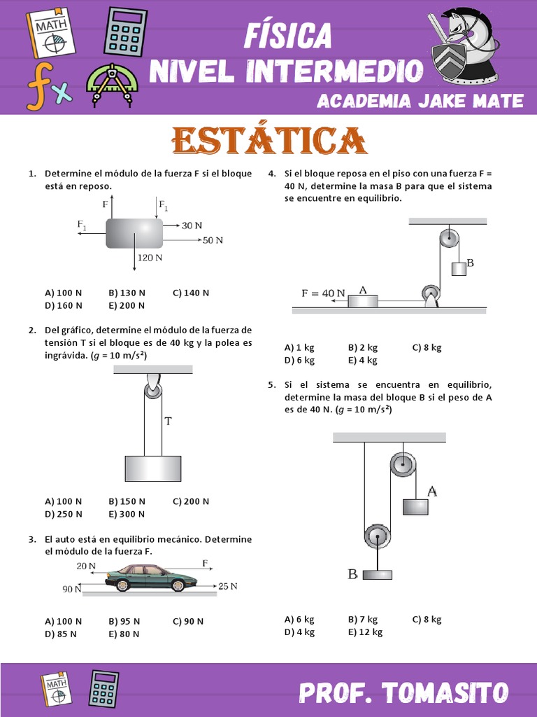 FÍSICA ESTÁTICA I | PDF | Ingeniería mecánica | Mecánica