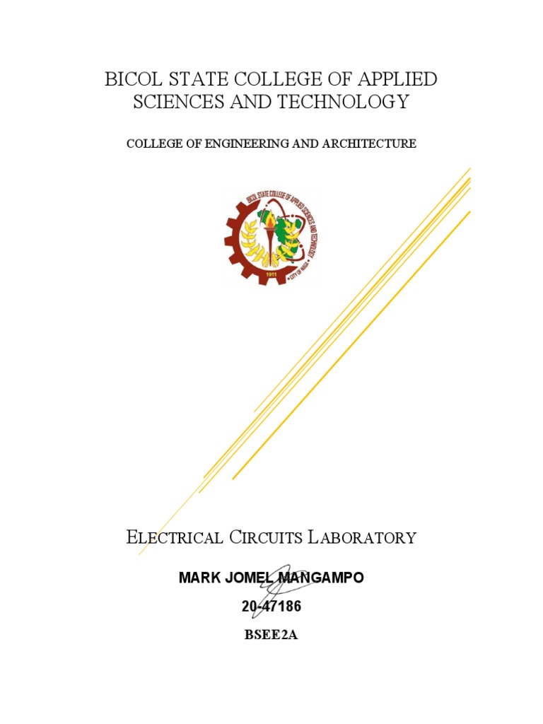 Laboratory Experiment 4 Mangampo, Mark | PDF | Electrical Network | Electrical Impedance