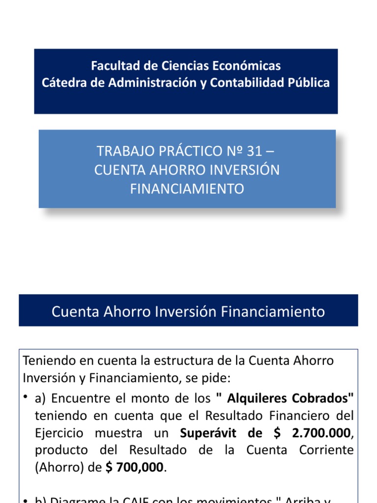 Clase 20 - Prácticos #31 y 32 Caif | PDF | Ahorro | Cuenta capital