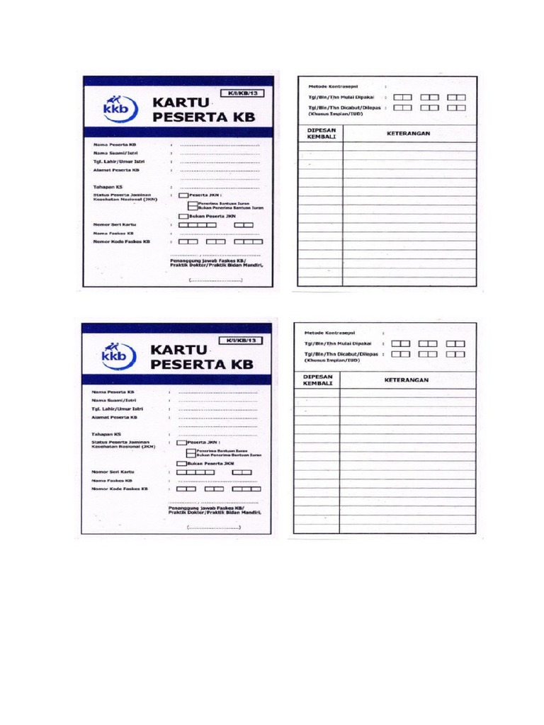Kartu KB | PDF
