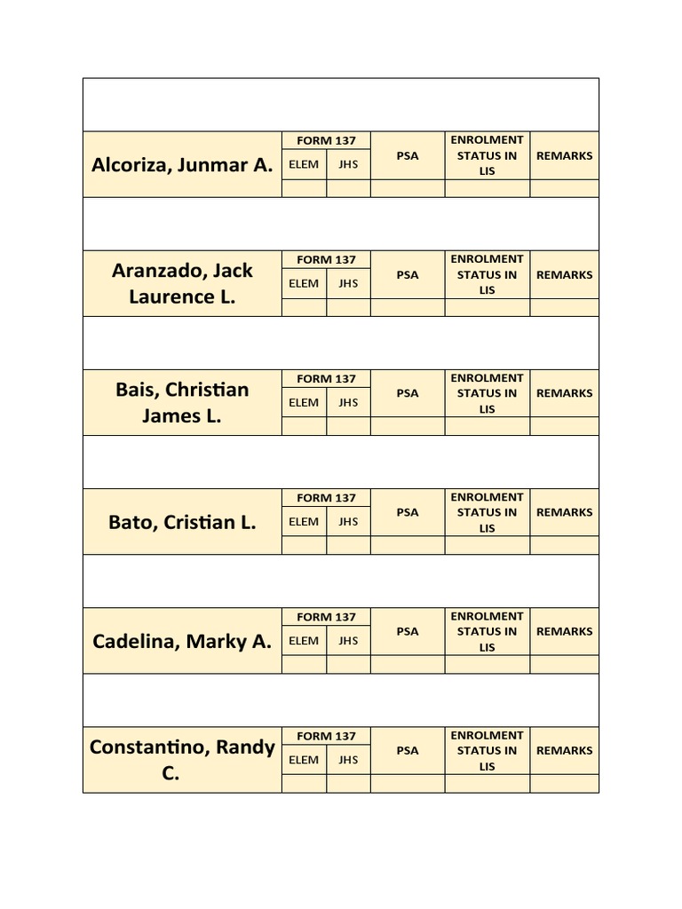 Tabbings For Class Documents Monitoring | PDF