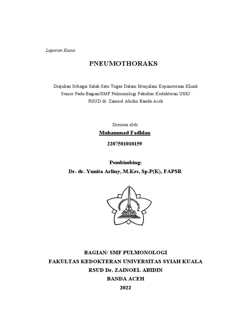 Lapkas Pneumothoraks | PDF