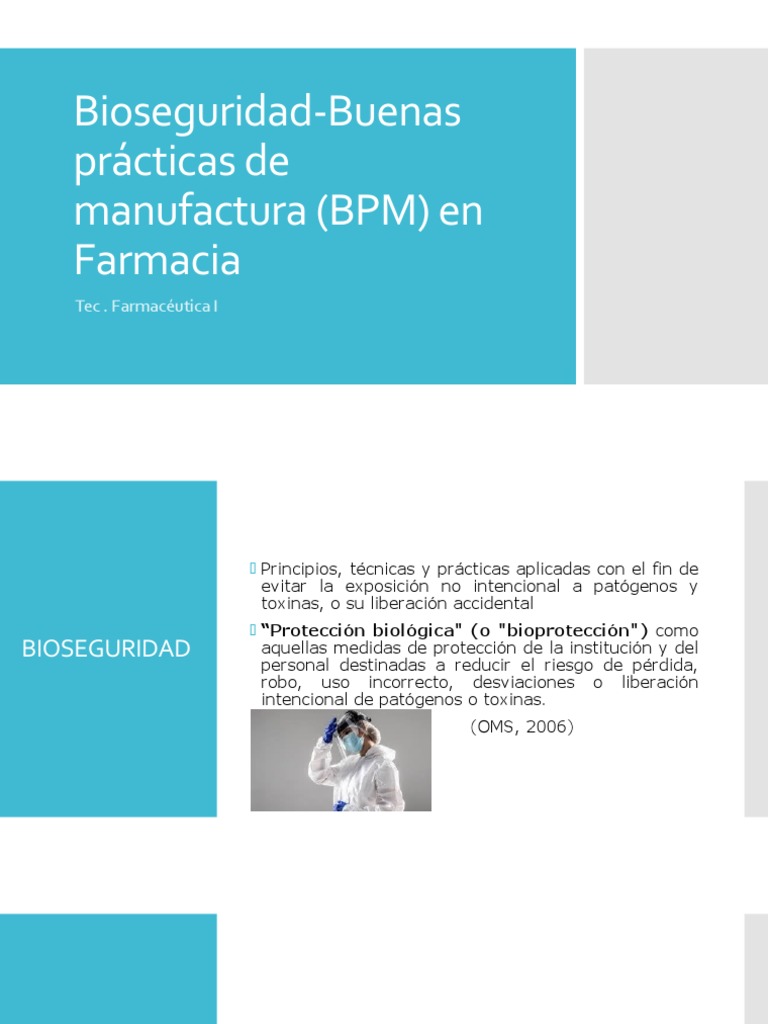 Bioseguridad BPM Práctica 1 | PDF | Farmacéutico | Laboratorios