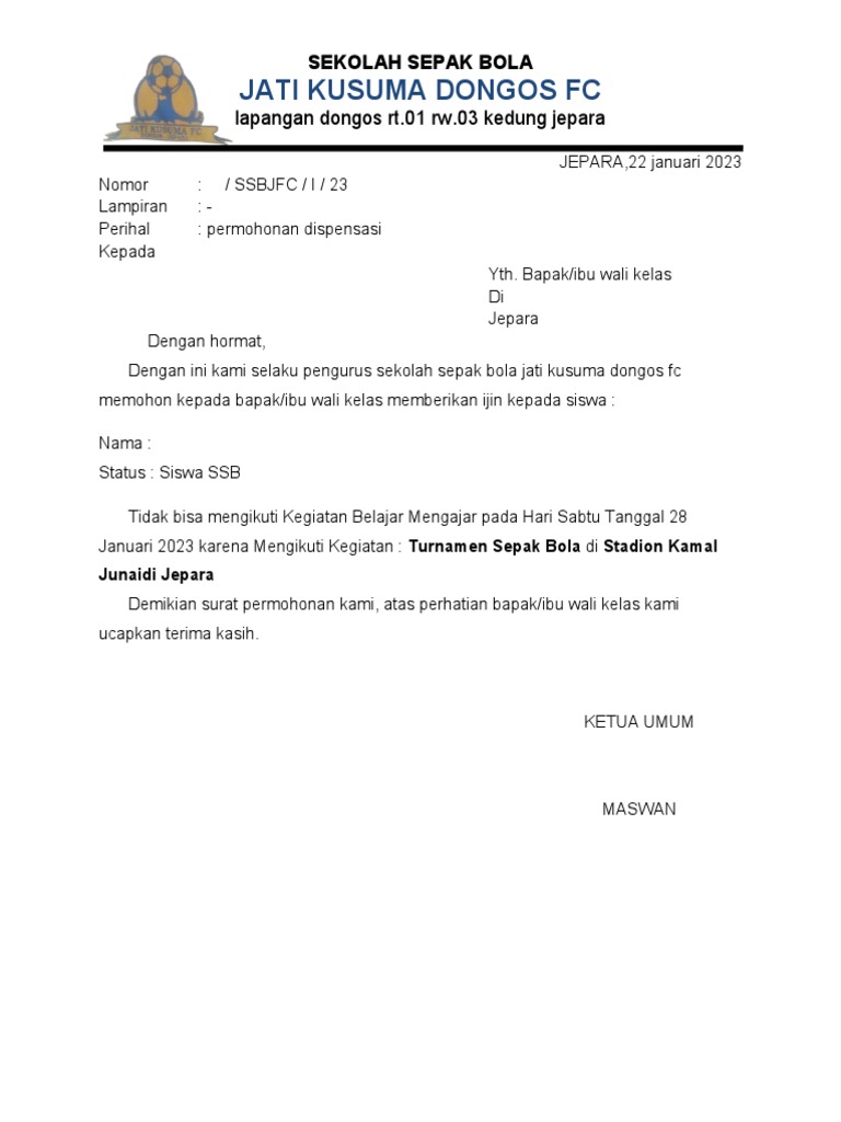 Surat Ijin SSB | PDF